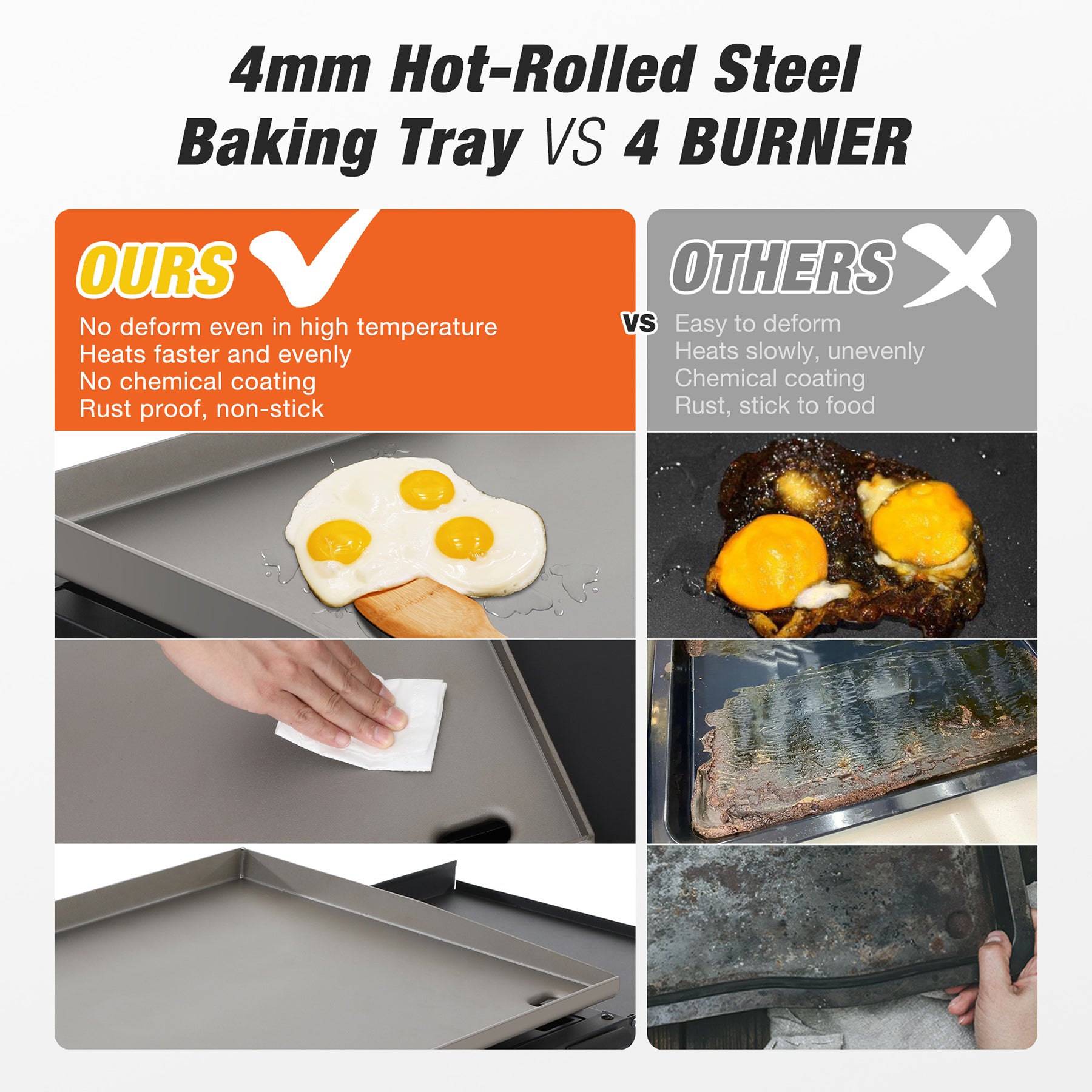 Gas Griddle, Portable Flat Grill 32" Foldable Trailer - Warmounts
