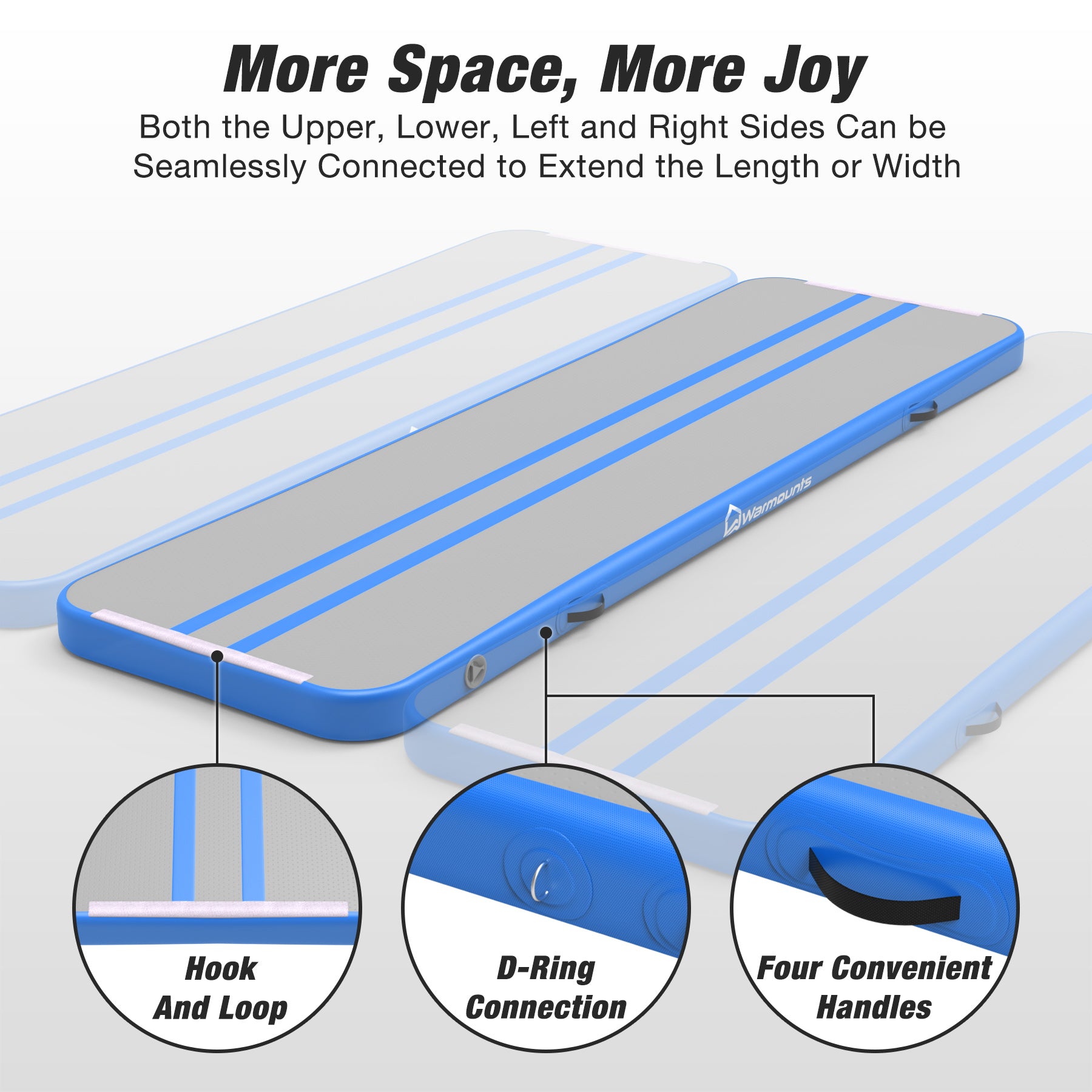 WARMOUNTS Tumbling Mat, 10/13/16 ft Inflatable Air Gymnastics Training ...